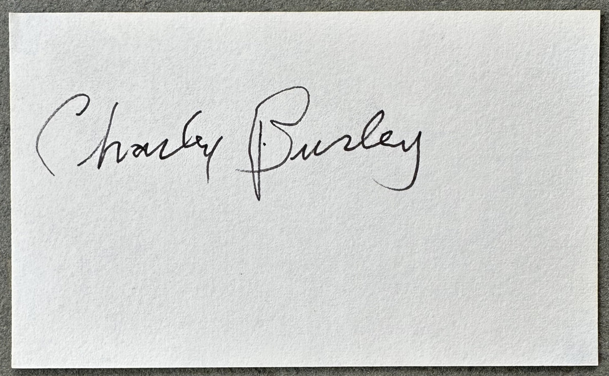 BURLEY, CHARLEY SIGNED INDEX CARD – JO Sports Inc.