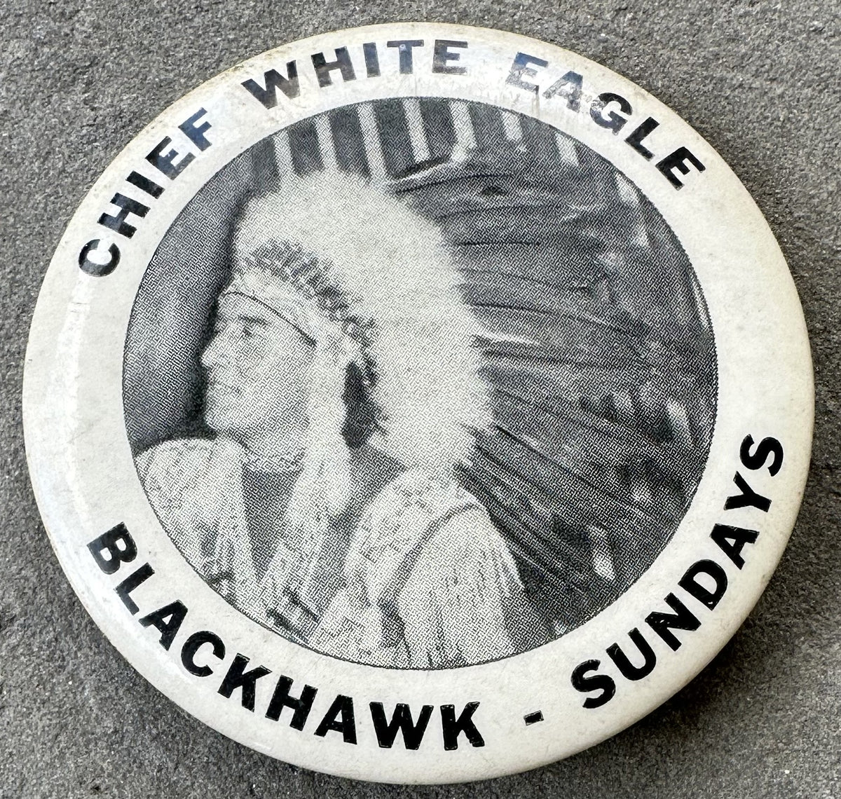 CHIEF WHITE EAGLE WRESTLING PINBACK (1960'S) – JO Sports Inc.