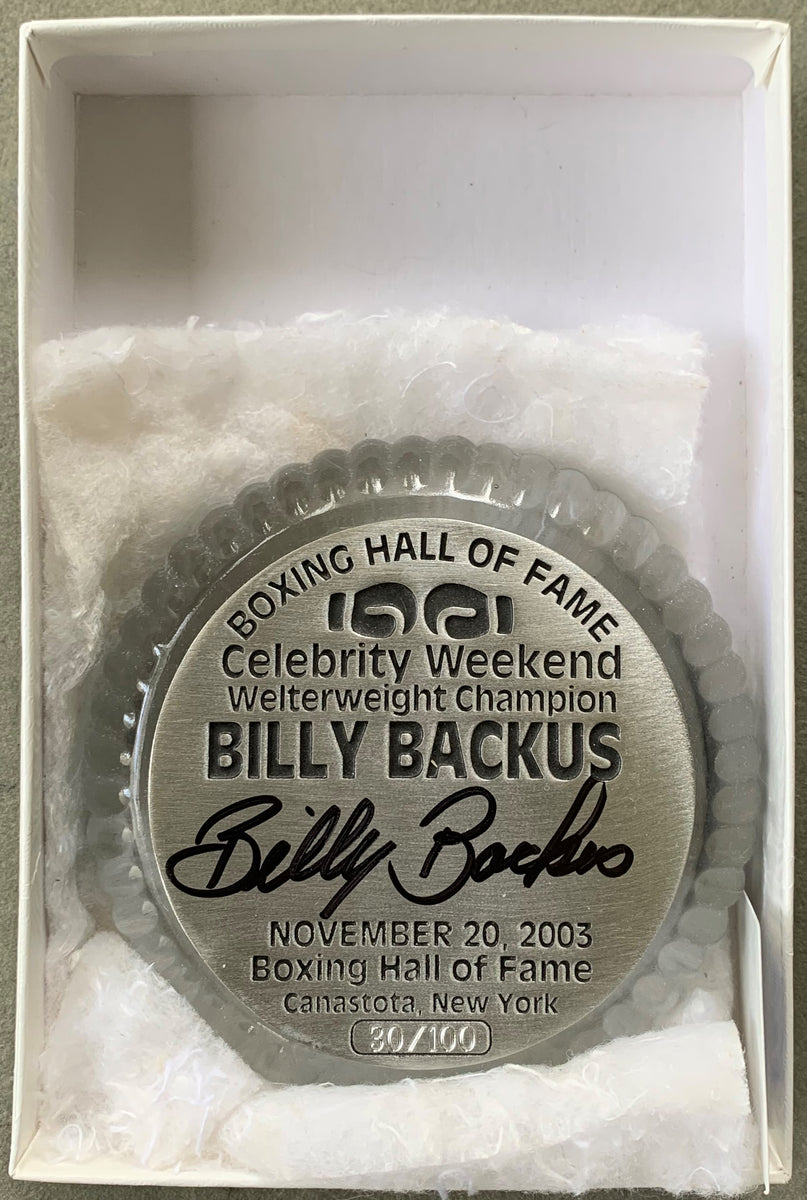 BACKUS, BILLY SIGNED HALL OF FAME PAPERWEIGHT – JO Sports Inc.