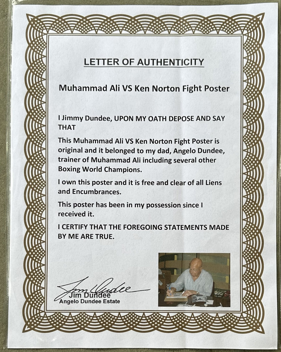 ALI, MUHAMMAD-KEN NORTON III ON SITE POSTER (1976-KALINSKY VERSION-DUN ...