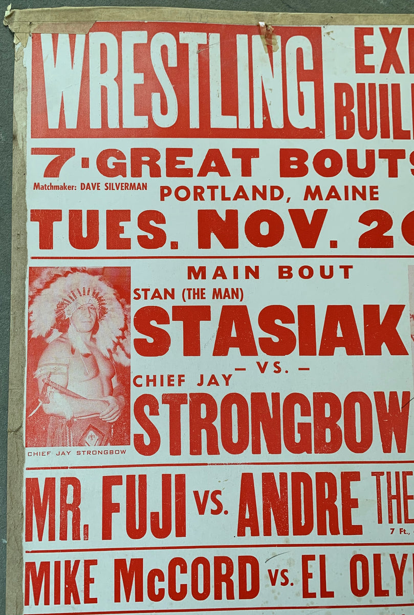 ANDRE THE GIANT-MR. FUJI & CHIEF JAY STRONGBOW-STAN STASIAK ON SITE PO ...