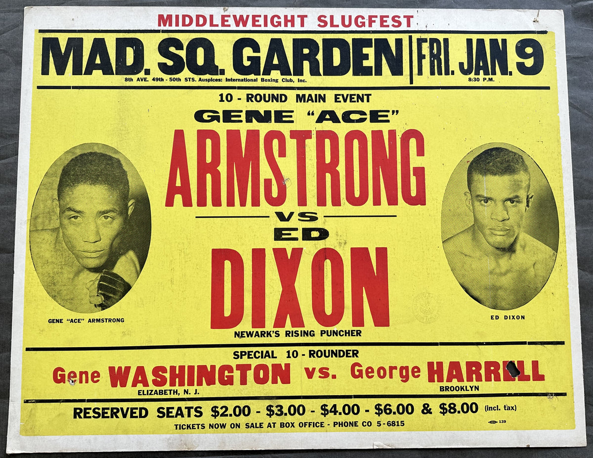 ARMSTRONG, GENE "ACE"-EDDIE DIXON ON SITE POSTER (1959) – JO Sports Inc.