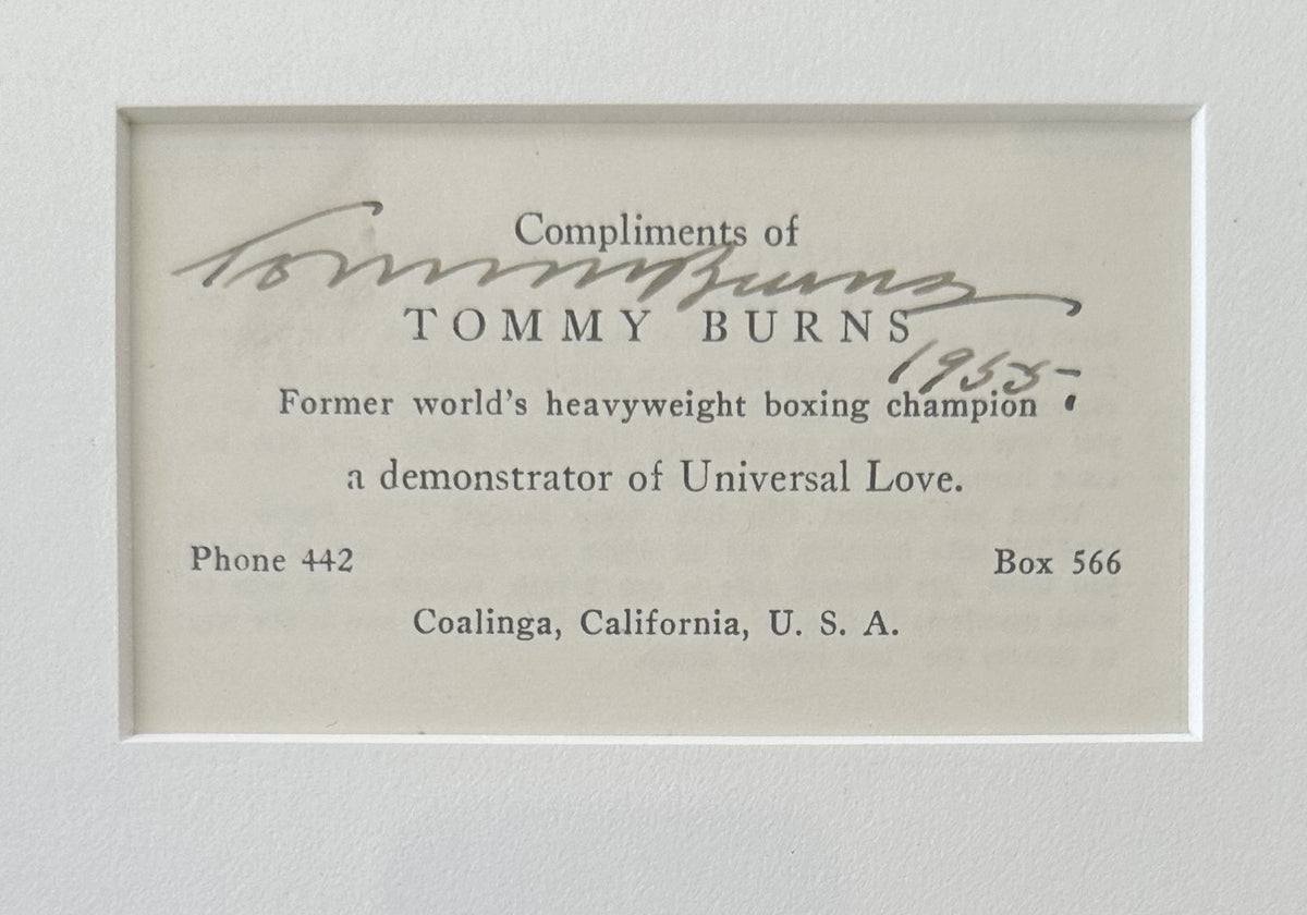 BURNS, TOMMY SIGNED BUSINESS CARD – JO Sports Inc.