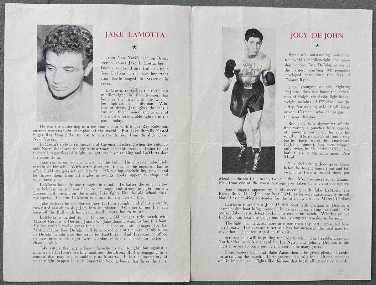 LAMOTTA, JAKE-JOEY DEJOHN & CARMEN BASILIO-JOHNNY CLEMONS OFFICIAL PRO ...