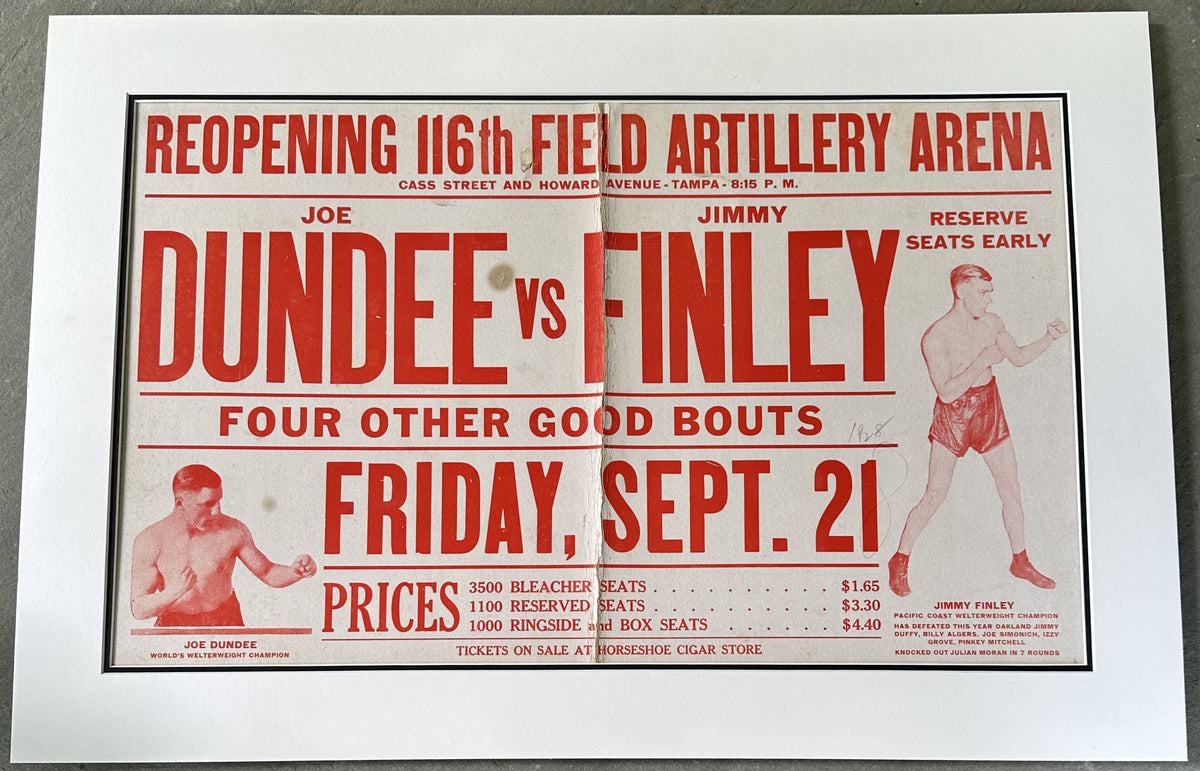 DUNDEE, JOE-JIMMY FINLEY ON SITE POSTER (1928) – JO Sports Inc.