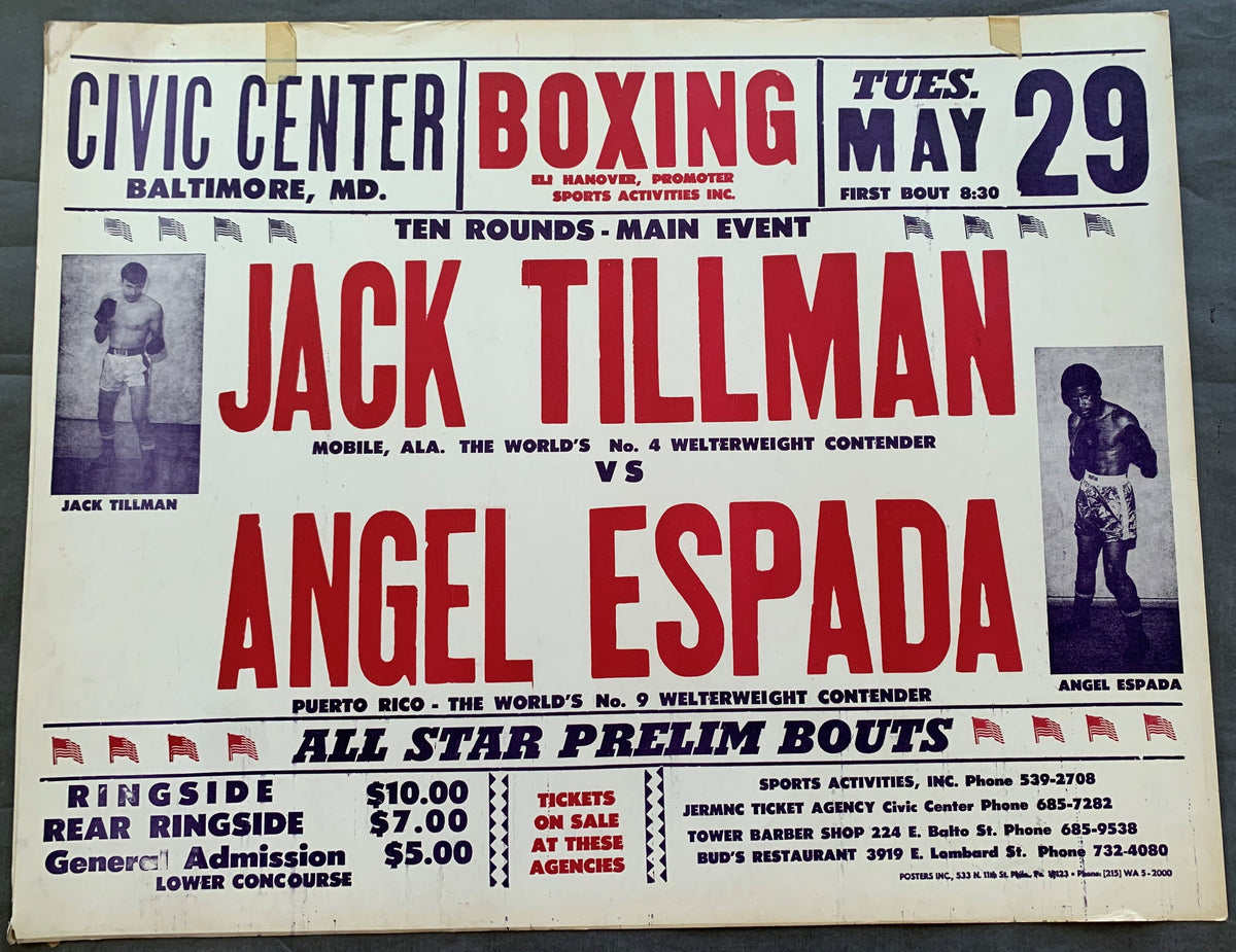 ESPADA, ANGEL-JACK TILLMAN ON SITE POSTER (1973) – JO Sports Inc.