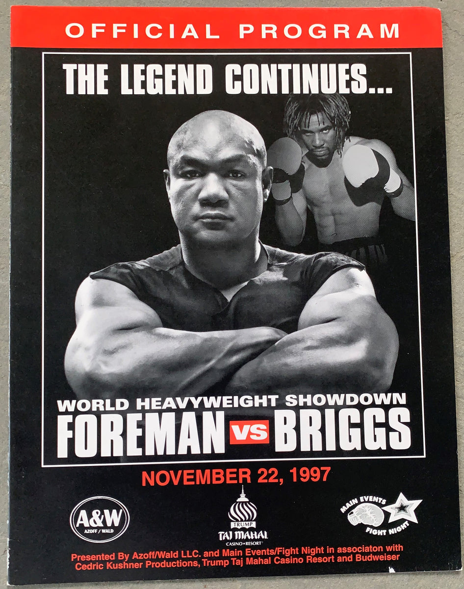 FOREMAN, GEORGE-SHANNON BRIGGS OFFICIAL PROGRAM (1997) – JO Sports Inc.