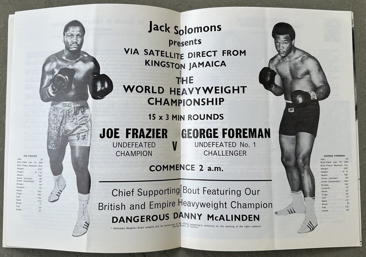 FOREMAN, GEORGE-JOE FRAZIER I CLOSED CIRCUIT PROGRAM (1973) – JO Sports ...