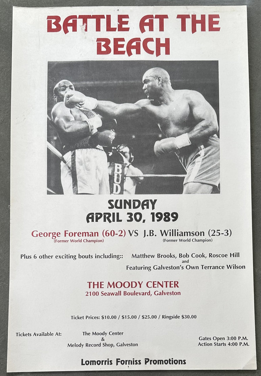 FOREMAN, GEORGE-J.B. WILLIAMSON ON SITE POSTER (1989) – JO Sports Inc.