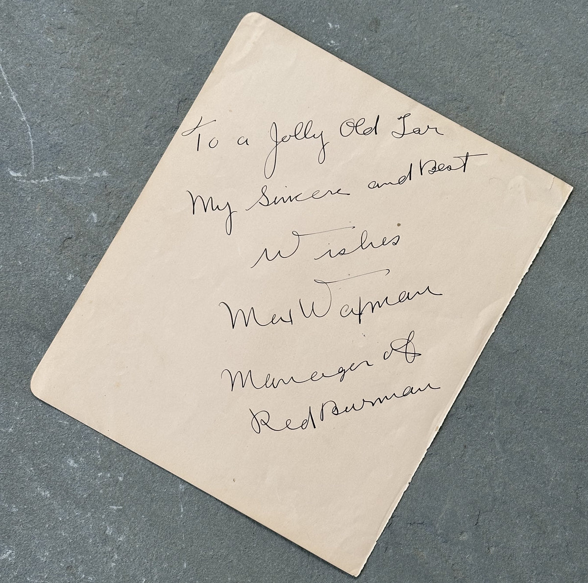GOULD, JOE & MAX WAXMAN SIGNED ALBUM PAGE – JO Sports Inc.