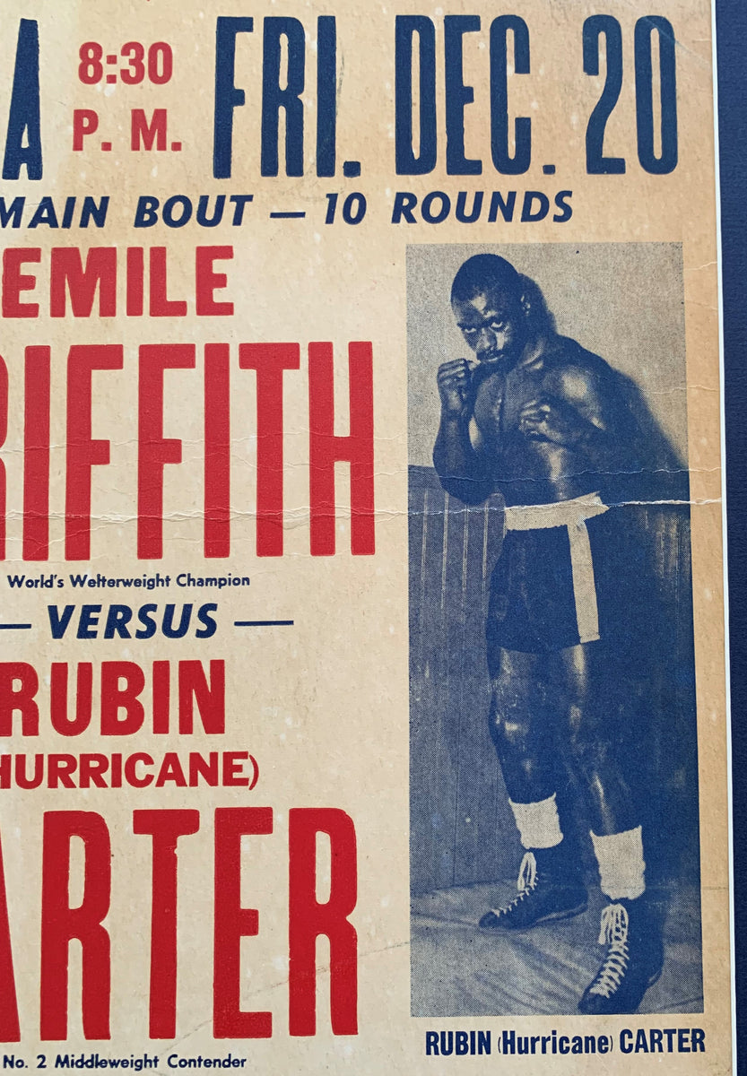 CARTER, RUBIN "HURRICANE"-EMILE GRIFFITH ON SITE POSTER (1963-SIGNED B ...