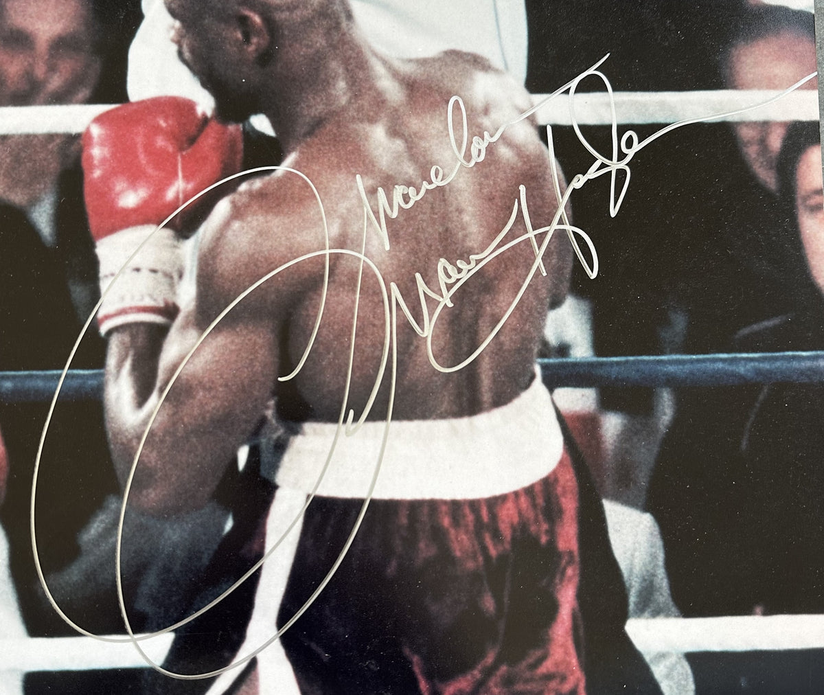 HAGLER, MARVELOUS MARVIN & ROBERTO DURAN SIGNED LARGE FORMAT PHOTO (SI ...