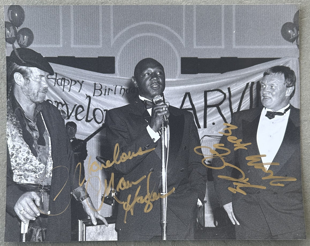 HAGLER, MARVELOUS MARVIN & TONY SIBSON SIGNED PHOTO – JO Sports Inc.
