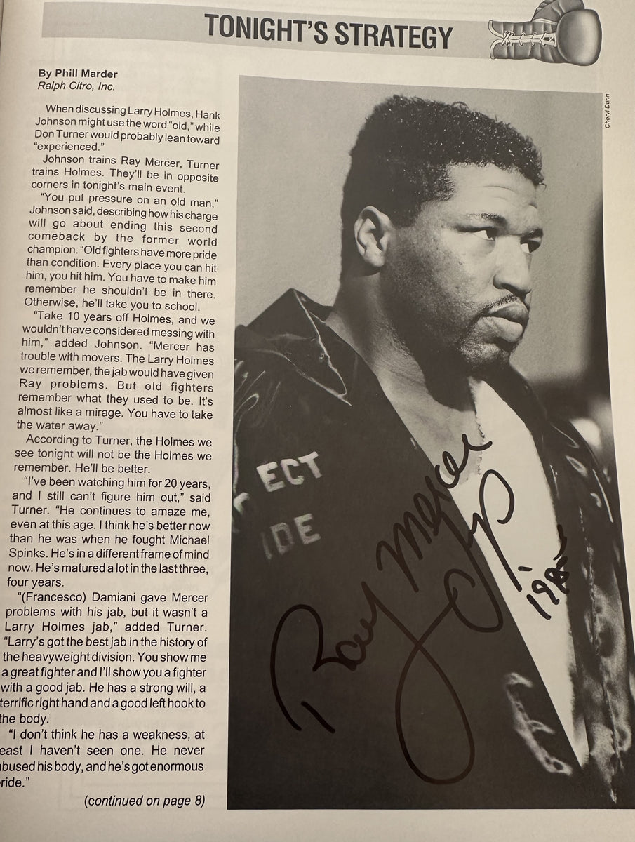 HOLMES, LARRY-RAY MERCER SIGNED OFFICIAL PROGRAM (1992-SIGNED BY BOTH ...