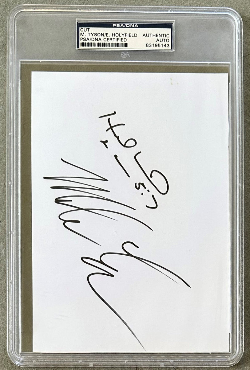 TYSON, MIKE & EVANDER HOLYFIELD CUT SIGNATURES (PSA/DNA) – JO Sports Inc.