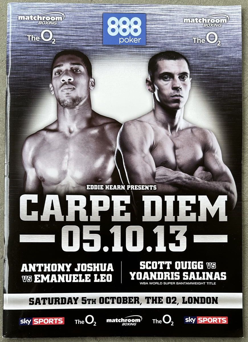 JOSHUA, ANTHONY-EMANUELE OFFICIAL PROGRAM (2013-JOSHUA PRO DEBUT) – JO ...