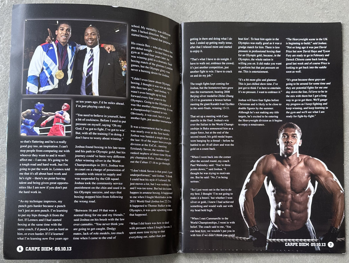JOSHUA, ANTHONY-EMANUELE OFFICIAL PROGRAM (2013-JOSHUA PRO DEBUT) – JO ...