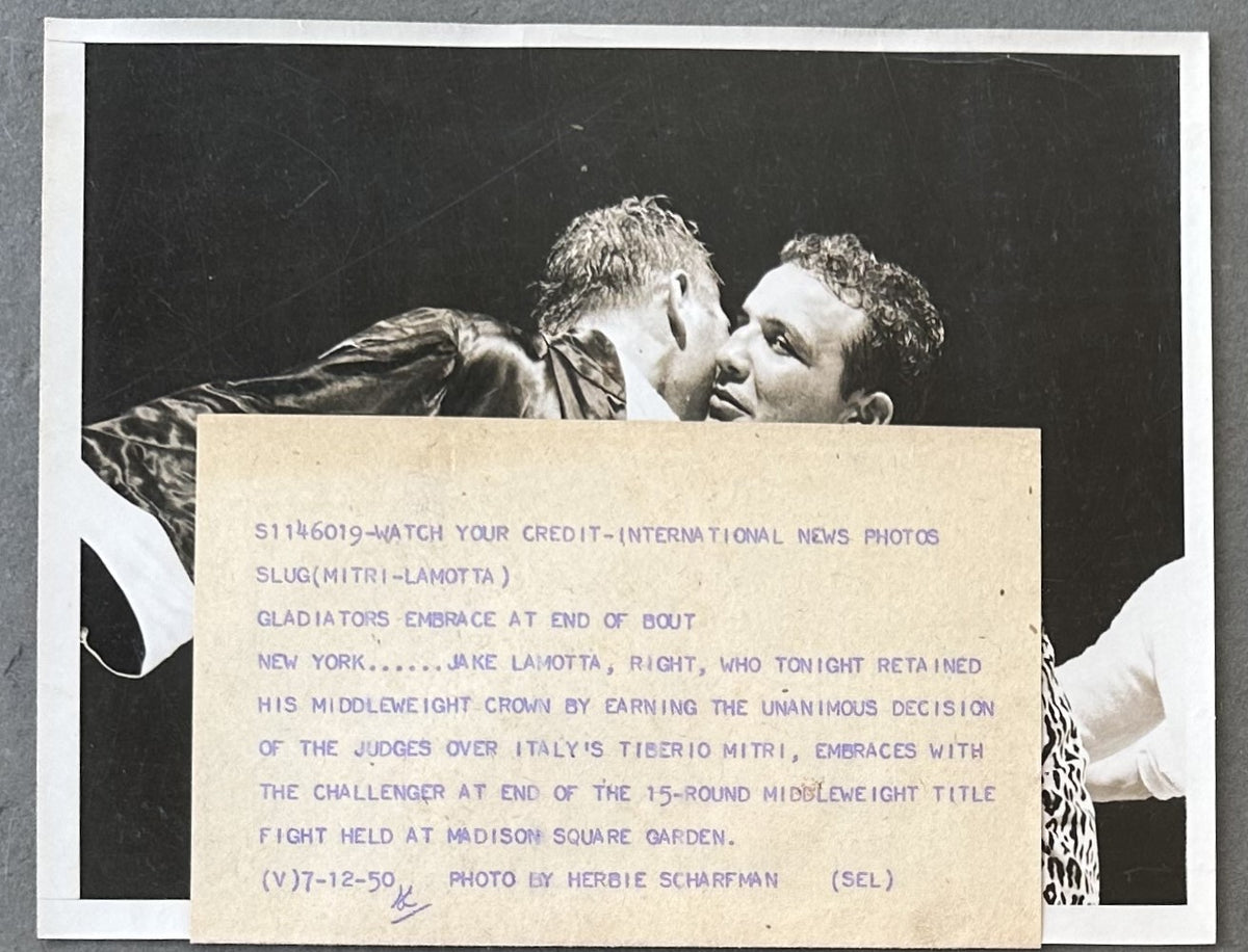 LAMOTTA, JAKE-TIBERIO MITRI ORIGINAL TYPE 1 WIRE PHOTO (1950) – JO ...