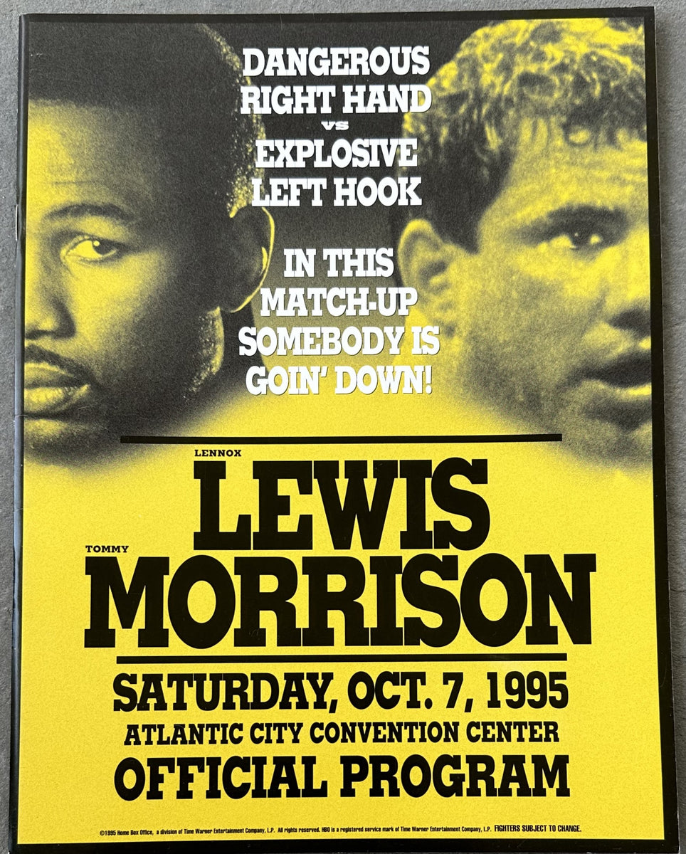 LEWIS, LENNOX-TOMMY MORRISON OFFICIAL PROGRAM (1995) – JO Sports Inc.