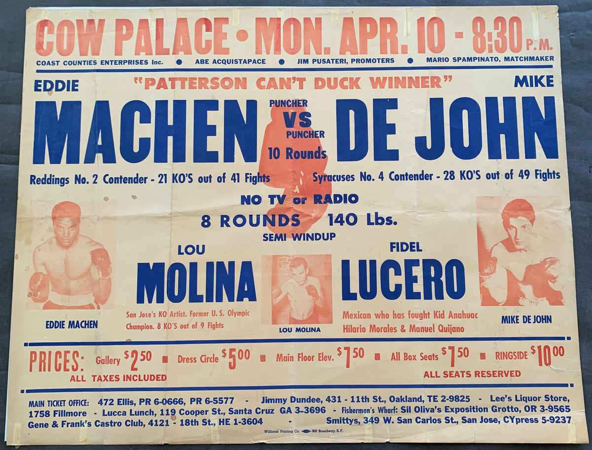 MACHEN, EDDIE-MIKE DEJOHN ON SITE POSTER (1961) – JO Sports Inc.