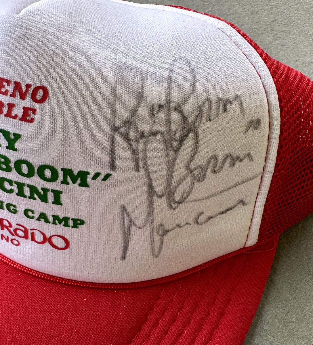 MANCINI, RAY "BOOM BOOM" SIGNED TRAINING CAMP HAT (1984-CHACON FIGHT ...