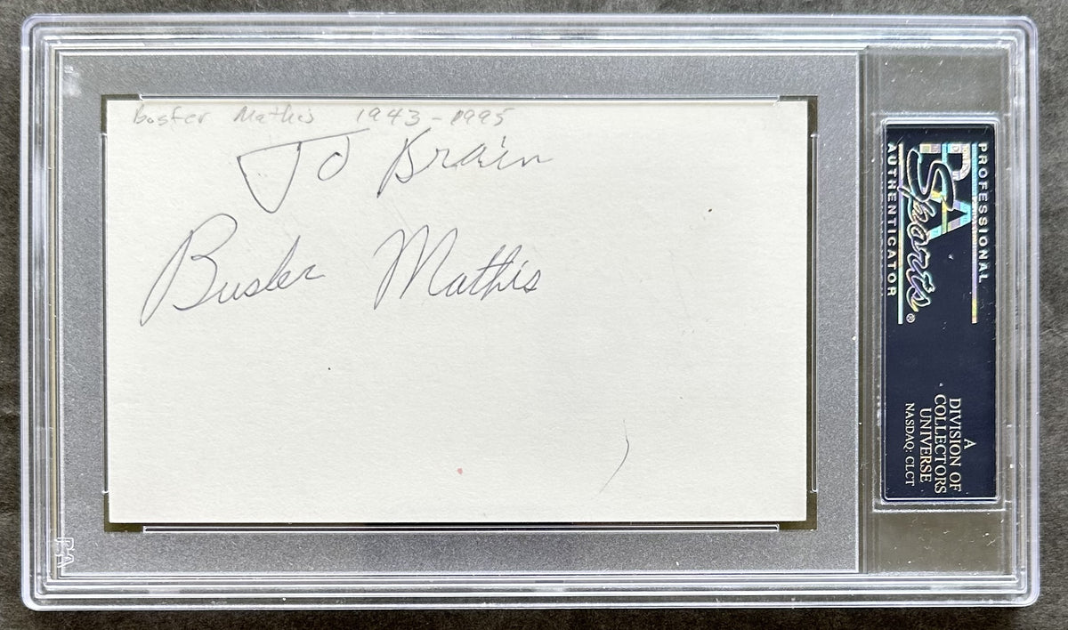 MATHIS, BUSTER INK SIGNED INDEX CARD (PSA/DNA) – JO Sports Inc.