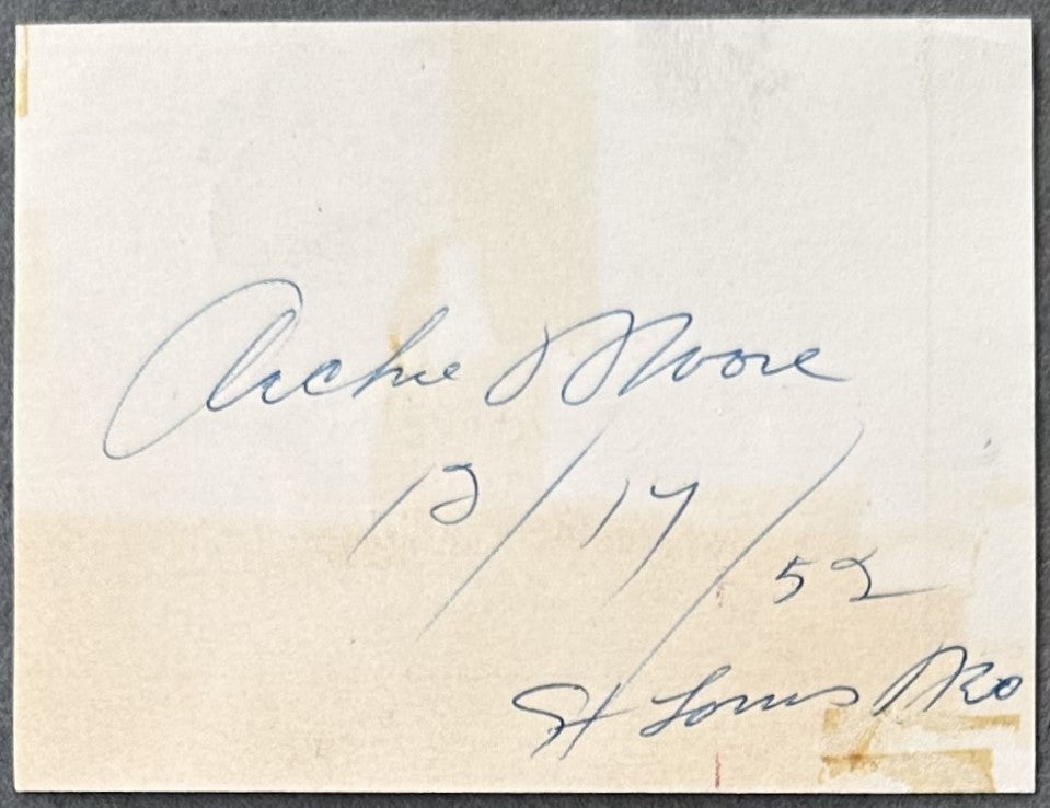 MOORE, ARCHIE DUAL SIGNED CUT SIGNATURE (1952-AS WORLD LIGHT HEAVYWEIG ...