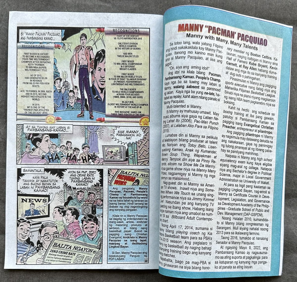PACQUIAO, MANNY ORIGINAL COMIC BOOK – JO Sports Inc.