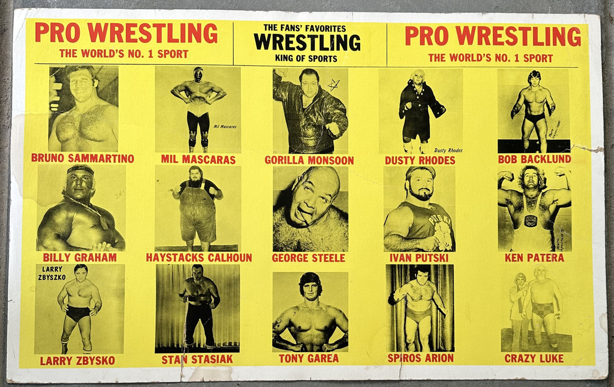 PRO WRESTLING WORLD'S NO. 1 SPORT POSTER (1970'S) – JO Sports Inc.