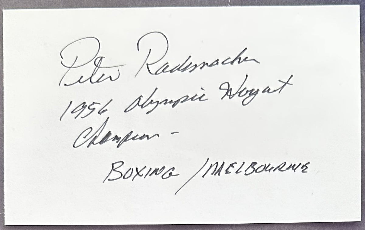 RADEMACHER, PETE SIGNED INDEX CARD – JO Sports Inc.