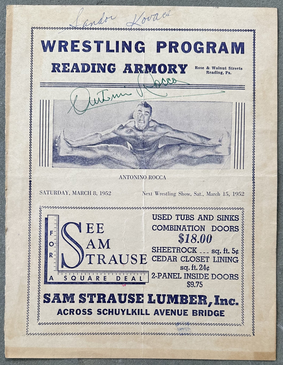 ROCCA, ANTONINO SIGNED PROGRAM COVER – JO Sports Inc.