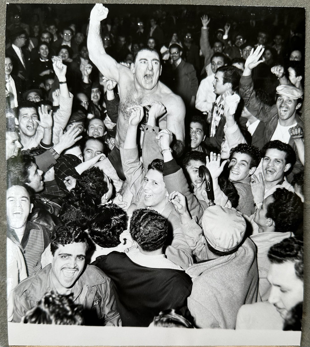 ROCCA, ANTONINO ORIGINAL TYPE 1 WIRE PHOTO (1957-MADISON SQUARE GARDEN ...