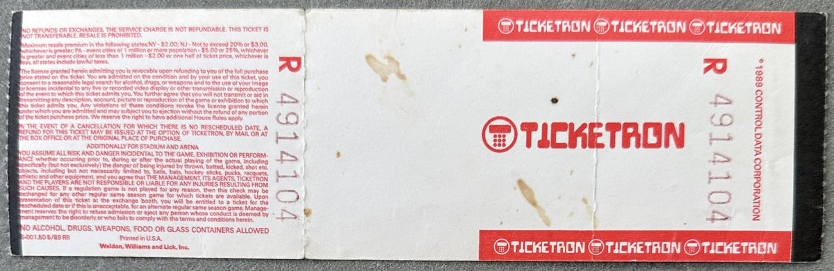 BLOCKER, MAURICE-MARLON STARLING ON SITE FULL TICKET (1990) – JO Sports ...