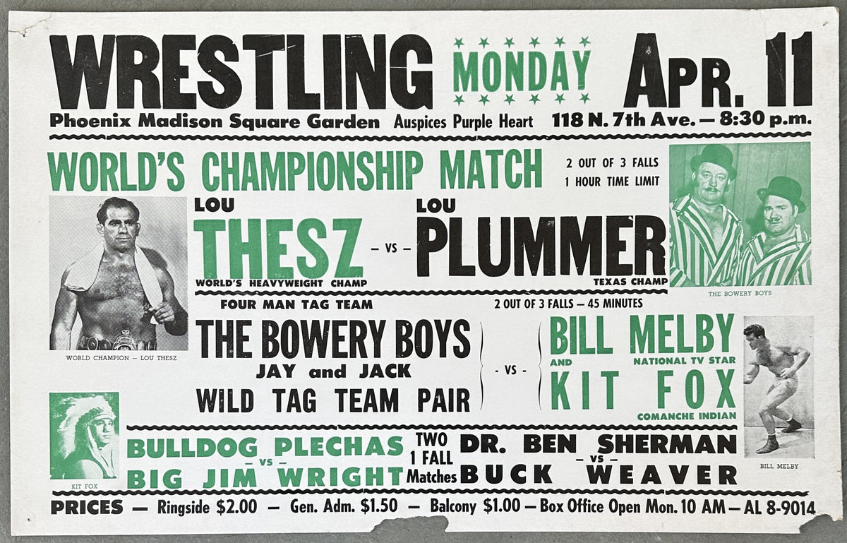 THESZ, LOU-LOU PLUMMER ON SITE POSTER (1955) – JO Sports Inc.