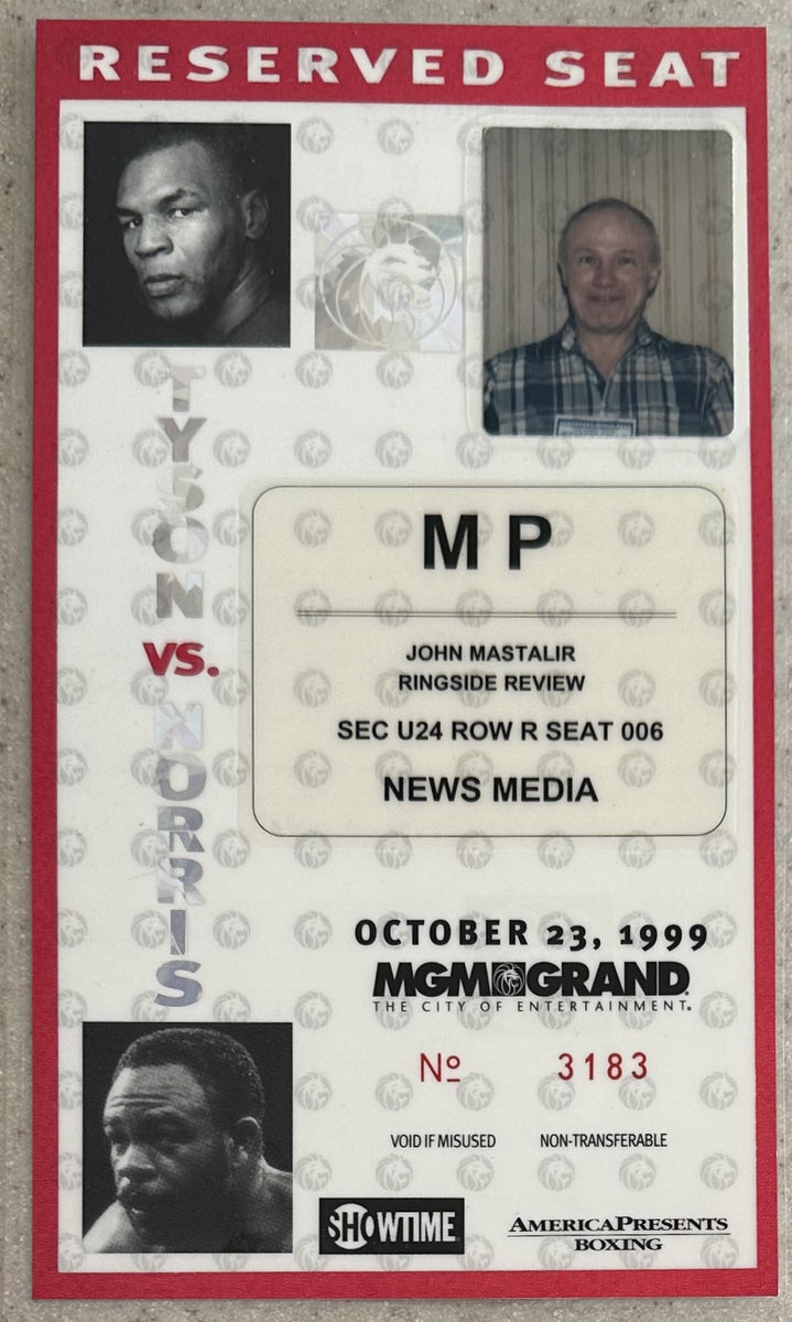 TYSON, MIKE-ORLIN NORRIS PRESS CREDENTIAL (1999) – JO Sports Inc.