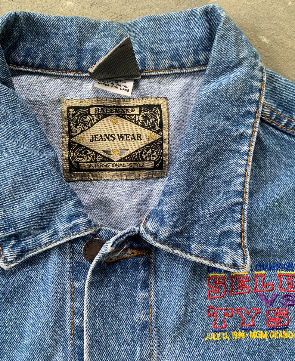 TYSON, MIKE-BRUCE SELDON SOUVENIR DENIM VEST (1996) – JO Sports Inc.