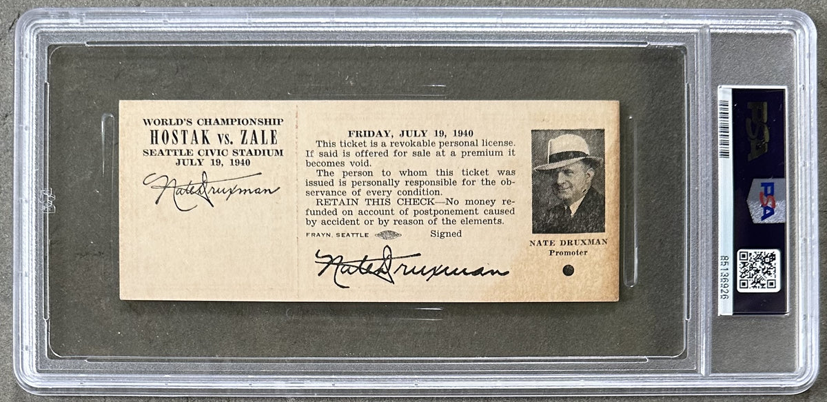 ZALE, TONY-AL HOSTAK FULL TICKET (1940-PSA/DNA EX 5) – JO Sports Inc.
