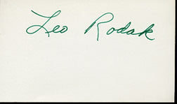 RODAK, LEO SIGNED INDEX CARD – JO Sports Inc.