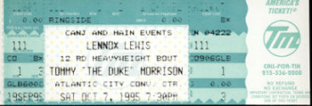 LEWIS, LENNOX-TOMMY MORRISON FULL TICKET (1995) – JO Sports Inc.