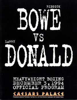 BOWE, RIDDICK-LARRY DONALD OFFICIAL PROGRAM (1994) – JO Sports Inc.
