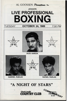 RUELAS, RAFAEL-MARGARITO RUIZ OFFICIALPROGRAM (1989) – JO Sports Inc.
