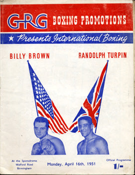 TURPIN, RANDY-BILLY BROWN OFFICIAL PROGRAM (1951) – JO Sports Inc.
