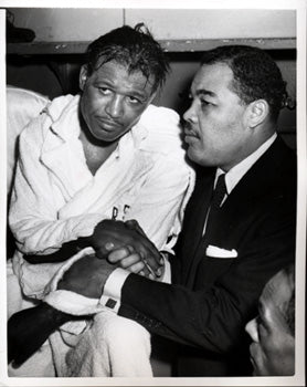 ROBINSON, SUGAR RAY & JOE LOUIS WIRE PHOTO (1952) – JO Sports Inc.