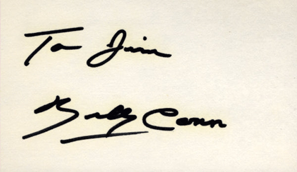CONN, BILLY SIGNED INDEX CARD – JO Sports Inc.