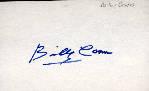 CONN, BILLY SIGNED INDEX CARD – JO Sports Inc.