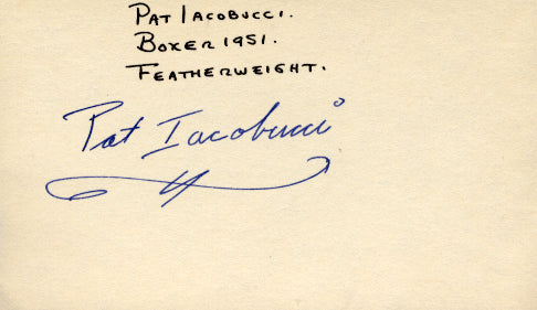 IACOBUCCI, PAT SIGNED INDEX CARD – JO Sports Inc.