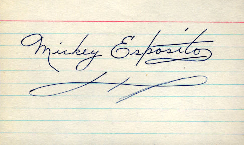ESPOSITO, MICKEY SIGNED INDEX CARD – JO Sports Inc.