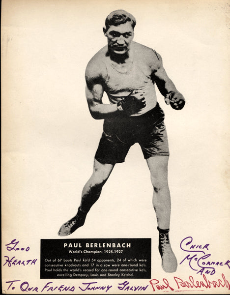 BERLENBACH, PAUL SIGNED PHOTO – JO Sports Inc.