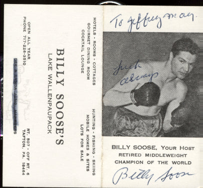 SOOSE, BILLY SIGNED BUSINESS CARD – JO Sports Inc.