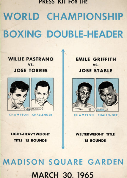 GRIFFITH, EMILE-JOSE STABLE PRESS KIT (1965) – JO Sports Inc.